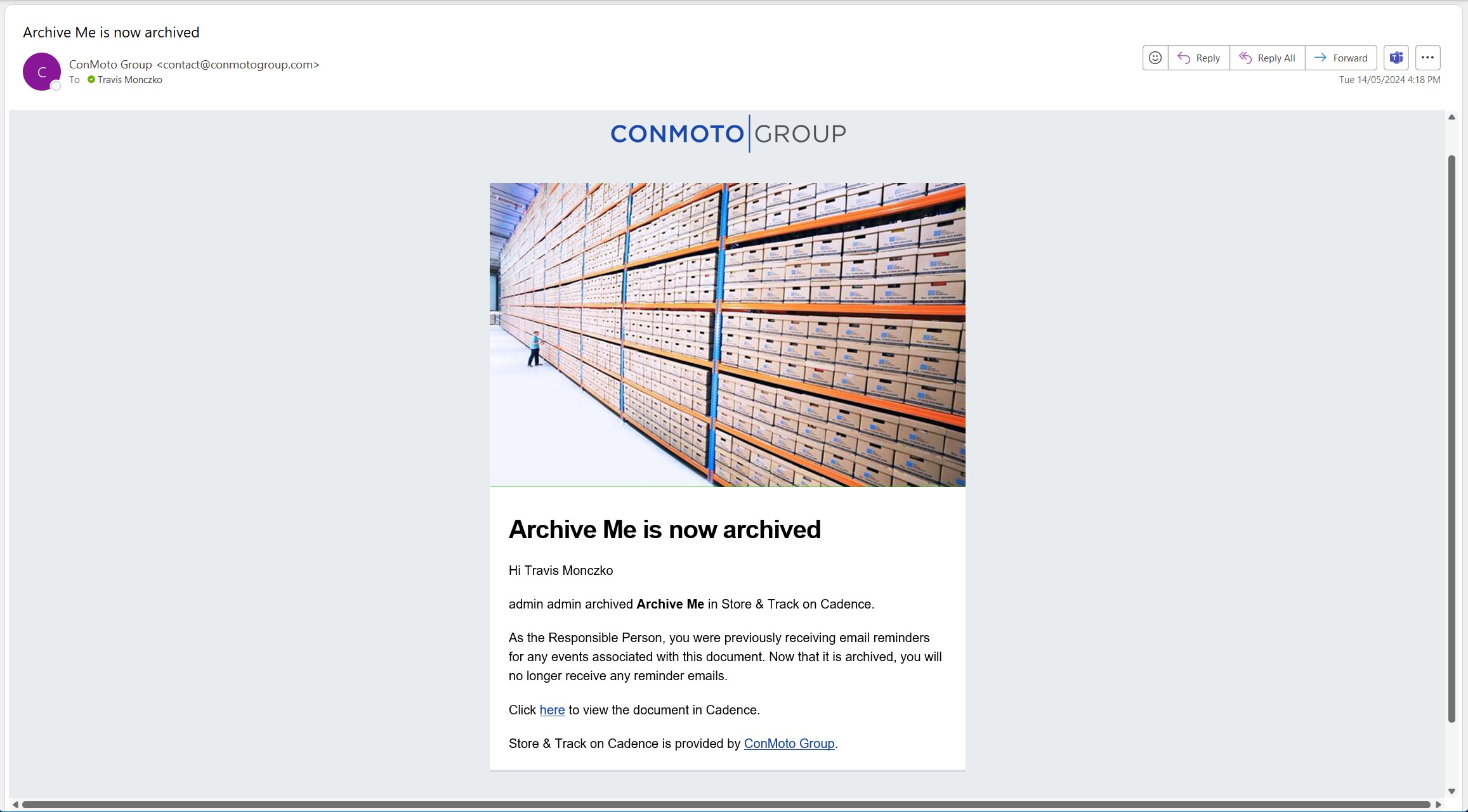 New Store & Track archived documents feature – ConMoto Group